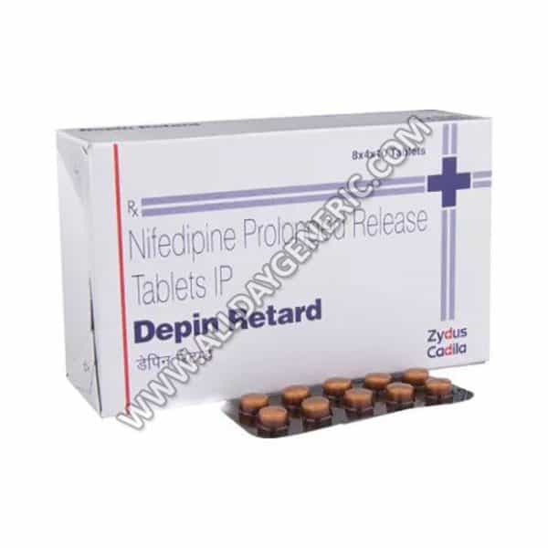 Depin Retard 20 mg online | Nifedipine 20 mg tablets at USA, UK, AUS, FR