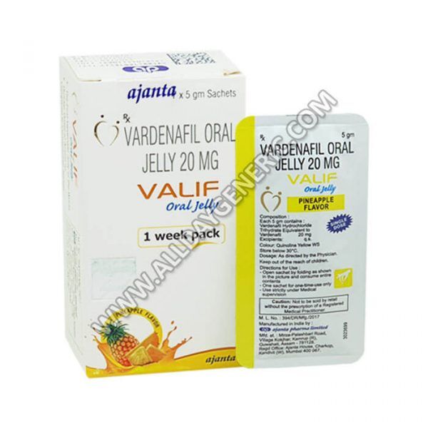 Valif Oral Jelly Online For Sale | Buy Vardenafil Levitra Oral Jelly at USA